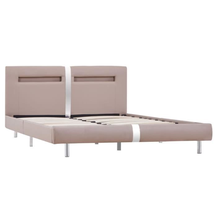 Grand MAISON &924293 Lit adulte avec LED Scandinave Cadre de lit - Lit ...