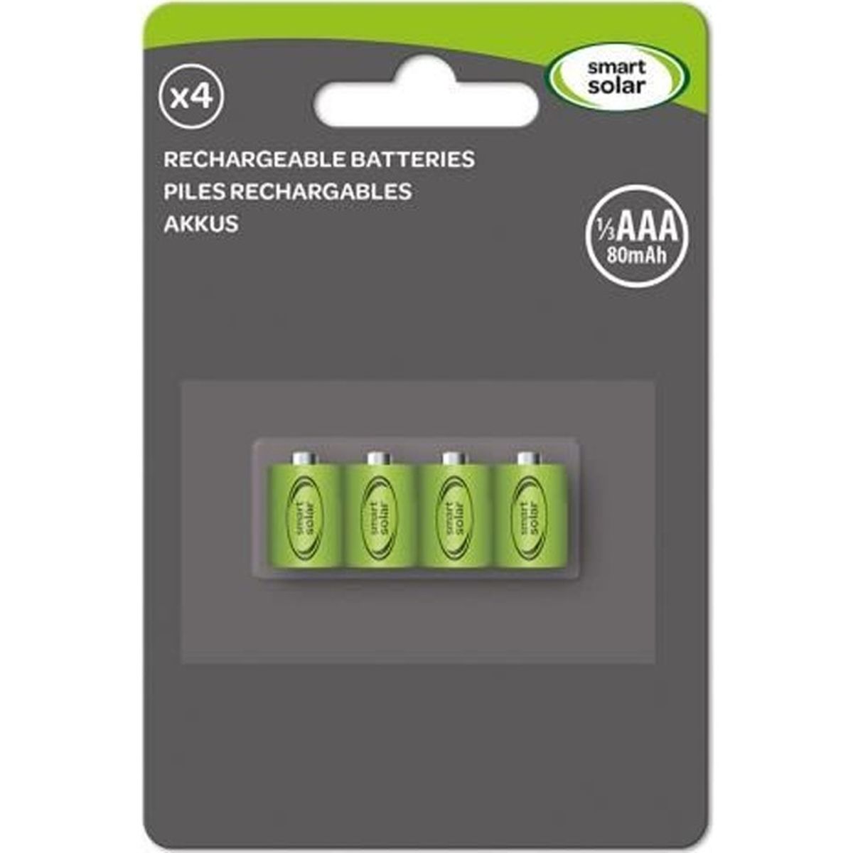 Lot de 4 Piles Rechargeables Ni-MH 1/3 AAA 80mAh 1.2V Pour produits ...