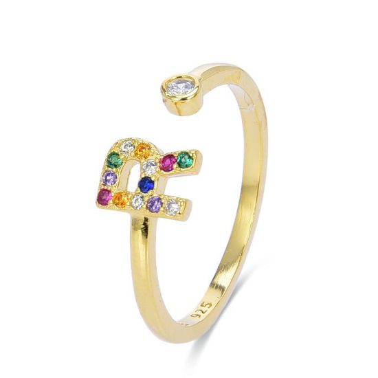 Bague - LUXENTER - R - Argent sterling 925 - Zircone multicolore - Or ...