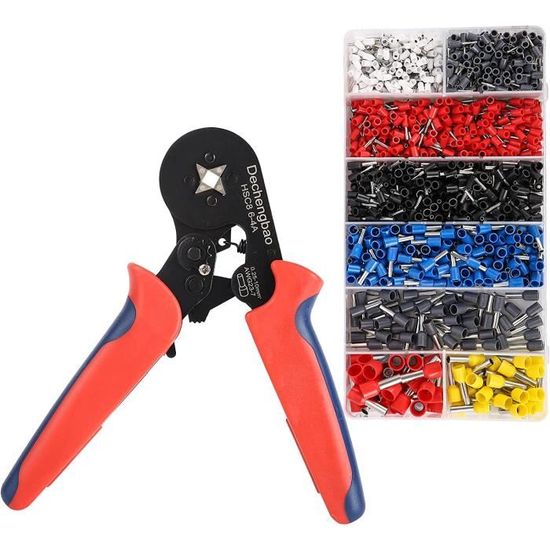 Kit d'outils de sertissage de ferrules avec 1200 embouts de fils isolés, pince à cliquet auto ...