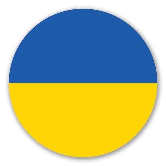Autocollant Sticker Rond Drapeau Ukraine Jaune & Bleu Adhésif 10 cm ...