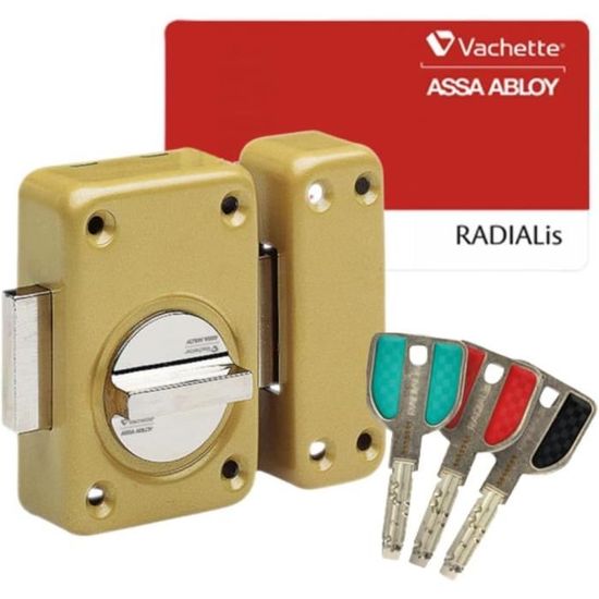 Vachette Verrou de porte BoutonCylindre RADIALis V136,Sécurité Maximum ...