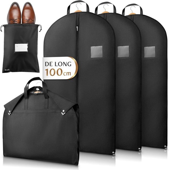 3x Housse Vêtement inclus 1x sac á chaussures - [100x60cm] - Housse ...