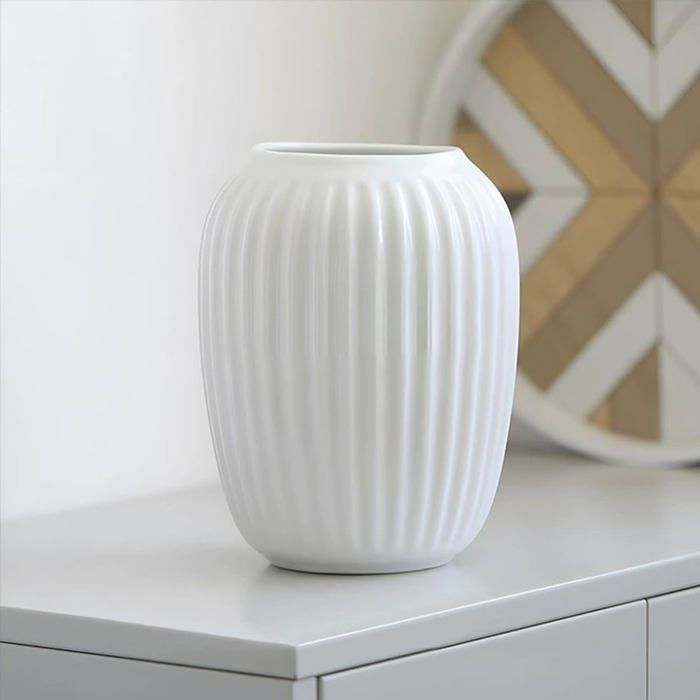 Vase Blanc en Ceramique, Petit Vase à Fleurs Moderne Decoratif de Table ...