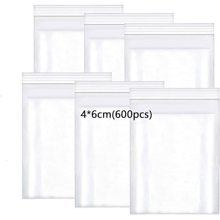 Sachet Plastique Transparent 4x6cm/600Pices Refermables Pochon Petit ...