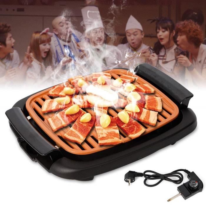 Plateau de Barbecue électrique Barbecue Électrique sans Fumée Plateau ...