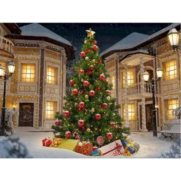 Diy Jeux De Puzzle Sapin De Noël Dans La Rue Casse-Tête Jeu Créatif ...