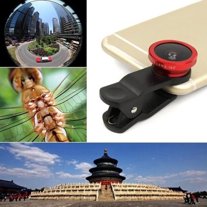Caméra DCM 3in1 Fisheye Angle Widener lentille macro clip pour iPhone ...