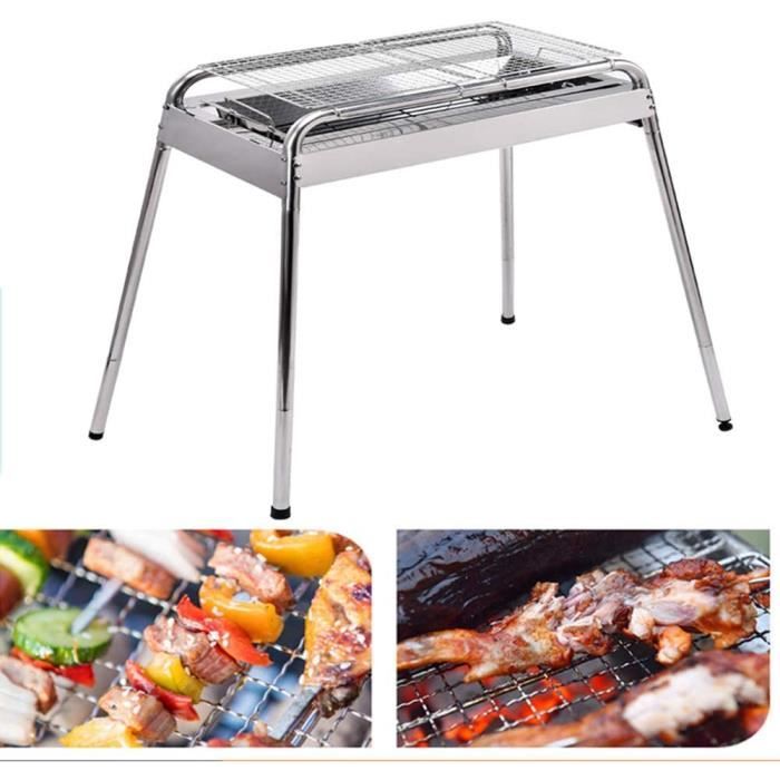 BBQ Grill, Barbecue Charbon de Bois Pliable en Acier Inoxydable BBQ Barbecue de Table Barbecues ...