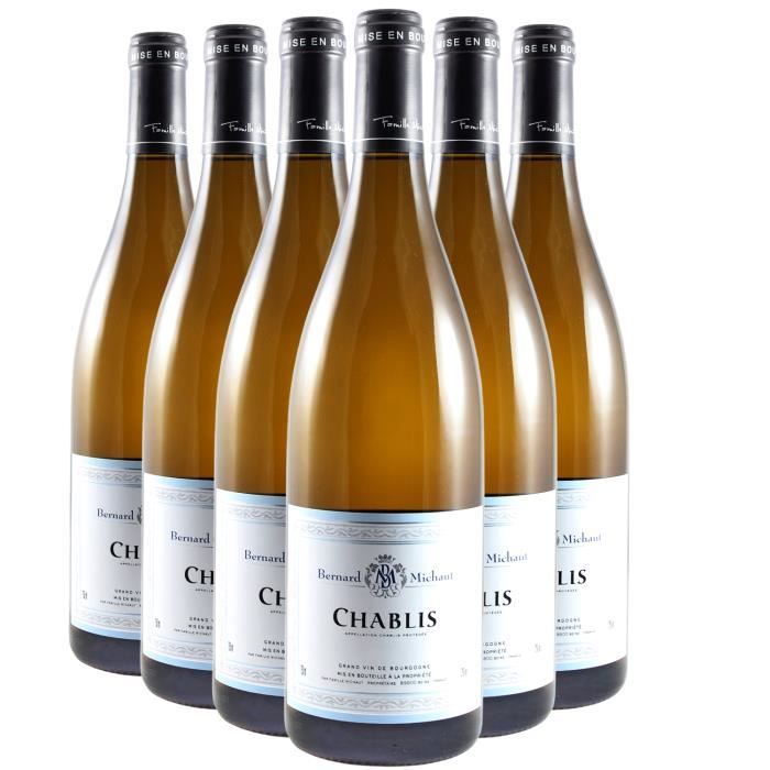 Chablis Blanc 2021 - Lot de 6x75cl - Domaine Bernard Michaut - Vin AOC ...