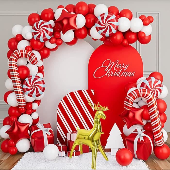 Kit d'Arche de Ballons de Noël - Décoration de Fête - Rouge et Blanc ...
