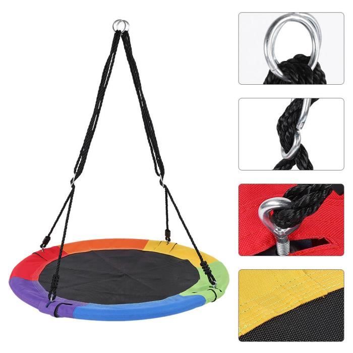 Round Web Tree Swing Playground Tree Outdoor Hanging Play Slide Seat ...