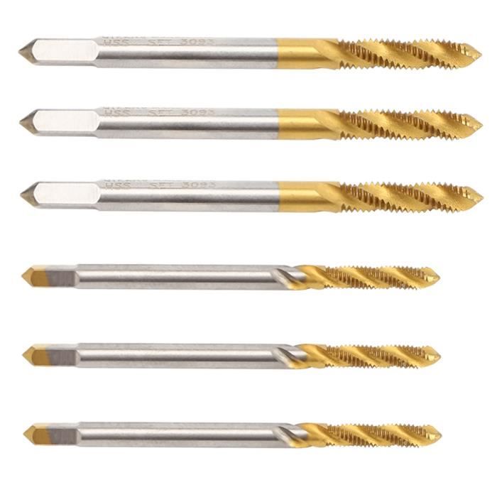 Taraud à vis cannelé en spirale argent M3 + M4 - GAROSA - Outil à main pour plaque d'acier ...