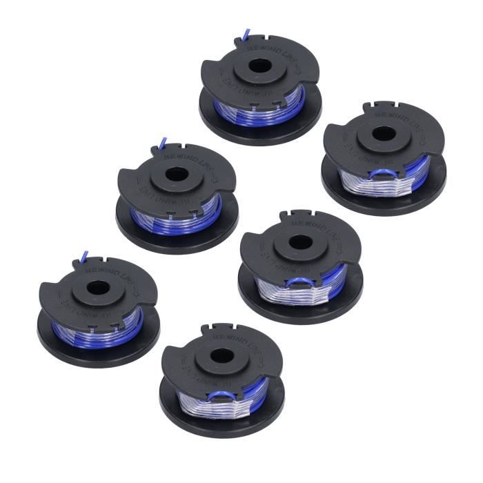 KIMISS Bobine de coupe 6 pièces de remplacement de ligne de bobine de tondeuse pour tondeuse à ...