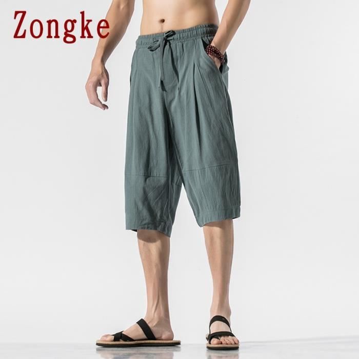Short,Shorts d'entraînement de Style chinois pour hommes, vêtements décontractés, courts, noirs ...