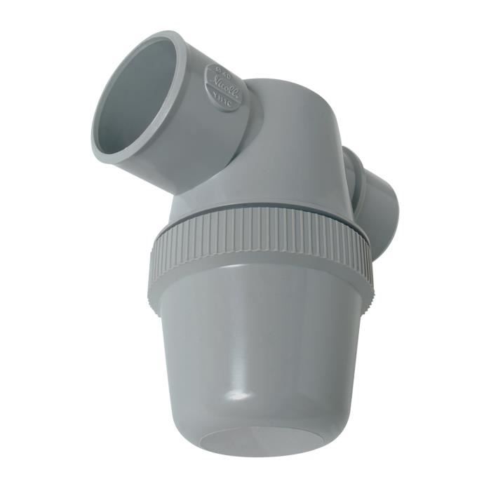Siphon de parcours en PVC-C gris à coller - entrée horizontale Ø40 ...