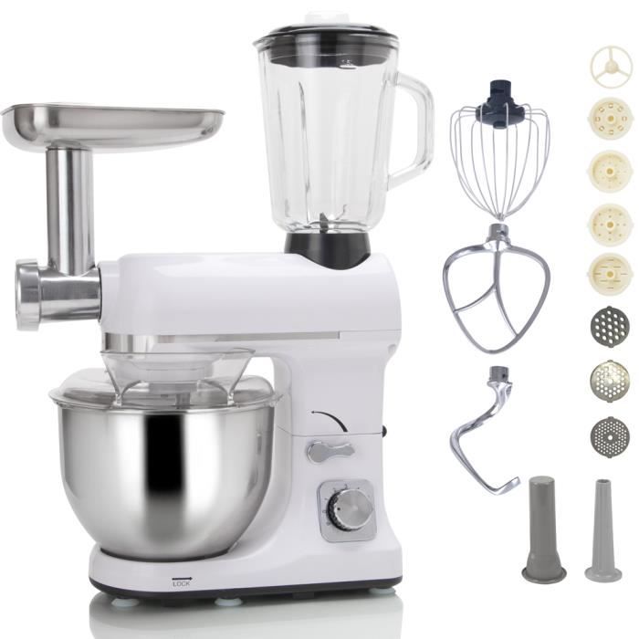 Robot multifonctions 5l 1000w blanc avec hachoir et blender 1,5l en ...