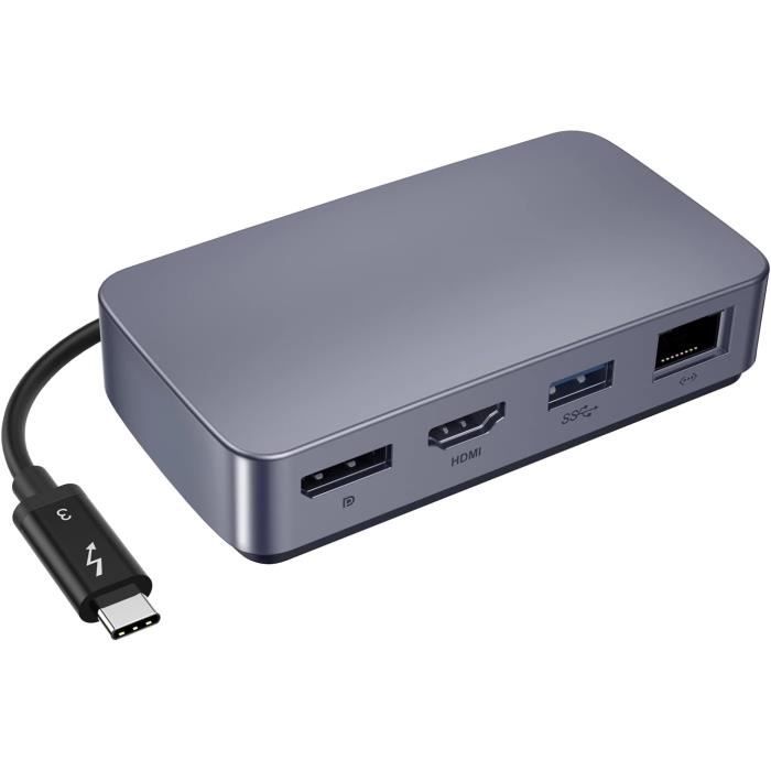 Schiuma Adaptateur Thunderbolt 3 Hub 4 En 1, Station D'Accueil Thunderbolt Pour Ordinateurs ...