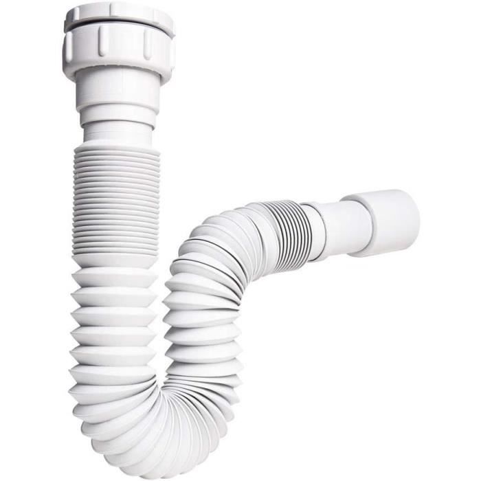 Siphon extensible ABS blanc. Siphon compatible pour lavabo, bide ...