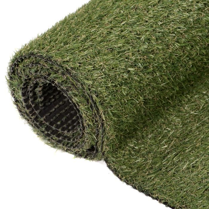 TAPISO Moquette Gazon Synthétique NATURAL DELUXE Vert 100% Polypropylène Intérieur Extérieur ...