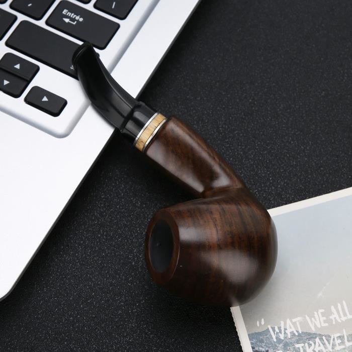 TMISHION Pipe rétro Pipe en ébène avec anneau, grain de bois brillant ...