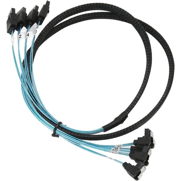 Câble Mini Sas, Mini Sas Hd Interne, Câble Incurvé Droit 4 Sata Vers 4 ...