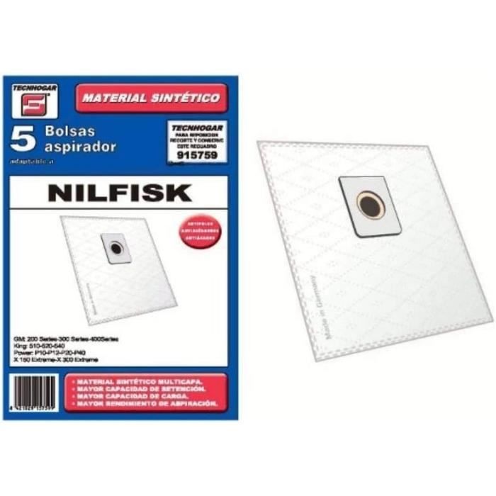 Lot de 5 sacs cylindriques pour aspirateur Nilfisk Elite 5 915759[H5553 ... Lot de 5 sacs cylindriques pour aspirateur Nilfisk Elite 5 915759[H5553 ...