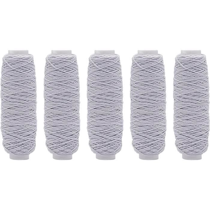 Lot De 5 Bobines De Cordon Élastique Pour Fronces - 20 M - Pour Couture ...