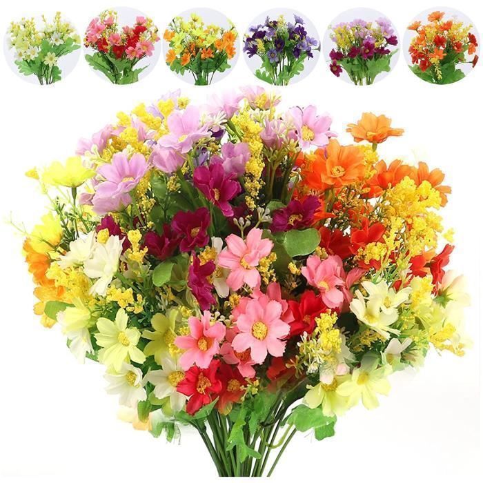 6 Pcs Fleur Artificielle Bouquet Décoration, Fausse pour Vase Bouquet ...