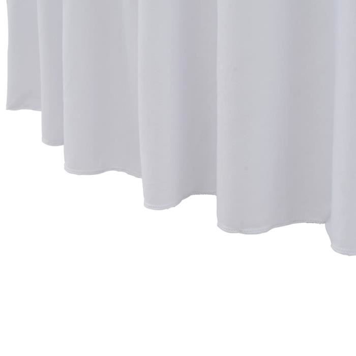 LHE - Nappes élastiques de table avec jupon 2 pcs 150x74 cm Blanc ...