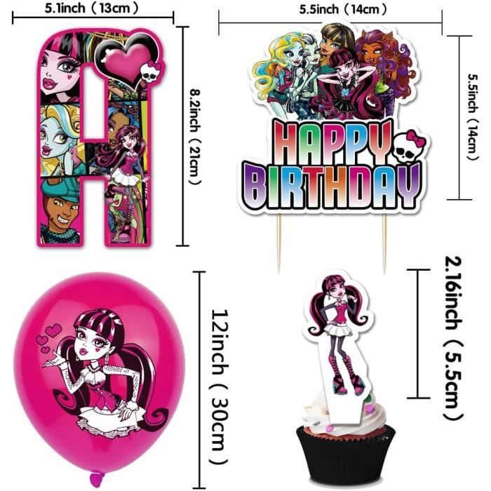 Monster High Décorations De Fête, 32 Pièces Decoration Anniversaire ...