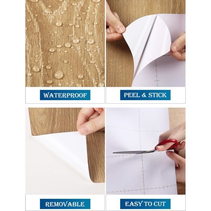 Papier Peint Texturé En Bois Film Autocollant Pour Meuble 40Cm X 6M ...