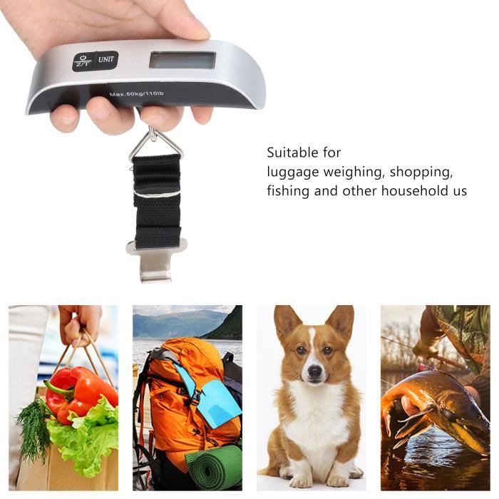 VBESTLIFE Pèse-valise Pèse-bagages Portable Hand Held 50kg Balance de ...
