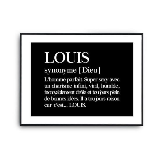 Affiche - Louis - Prénom définition - Humour - Décoration Murale - A4 ...