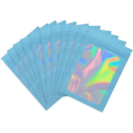 100 Pcs Sachet Zip Aluminium Plastique Refermable avec Fenêtres ...