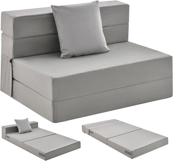 RELAX4LIFE Canapé de Sol Convertible 3 en 1, Matelas Pliable 15CM avec ...