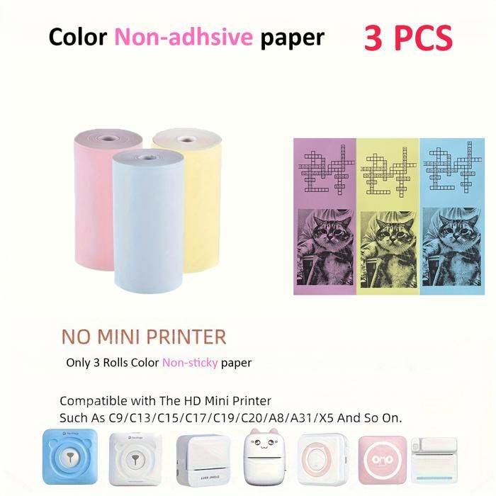 10 Rolls Thermal Paper Camera Printing White Children Camera Wood Pulp ...
