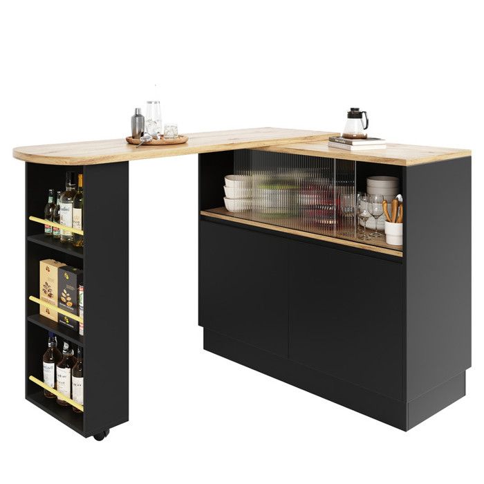 Table de Bar rotative 360°,Table de Bar Extensible avec Espace de ...