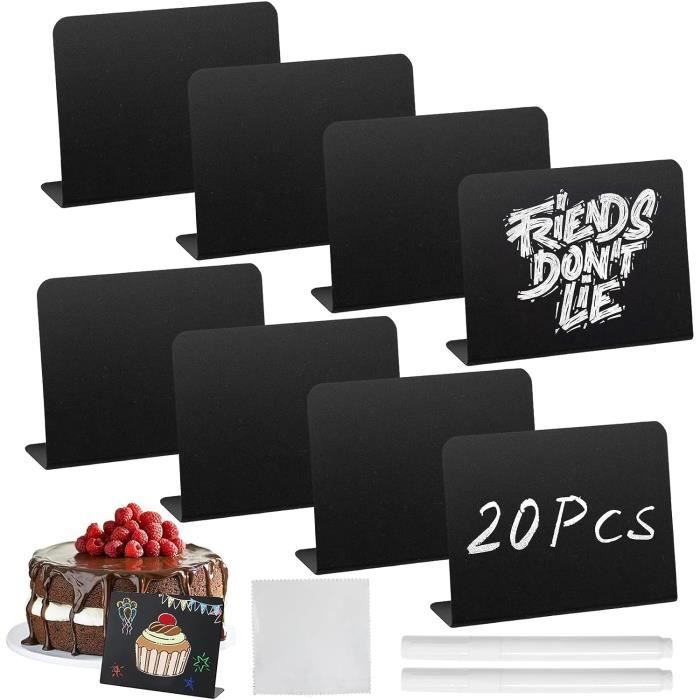 20 Set Mini Ardoise Craie Tableau Noir Effacable Avec 2*Marqueurs Et 1 ...