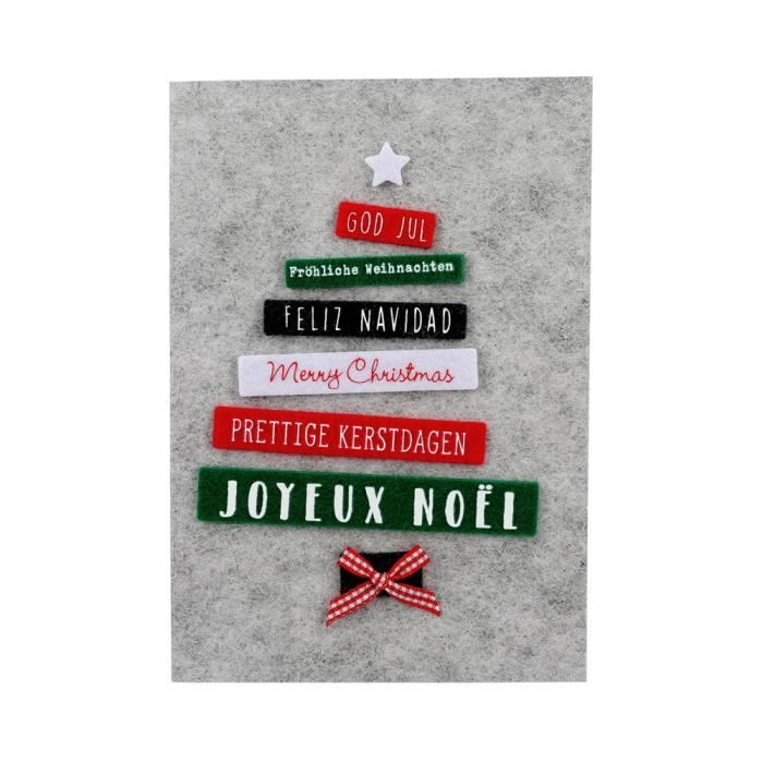 Carte De Voeux - Joyeux Noel Merry Christmas Feliz Navidad - Cdiscount ...