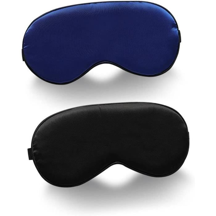Lot de 2 masques pour les yeux en soie avec sangle réglable, masque ...