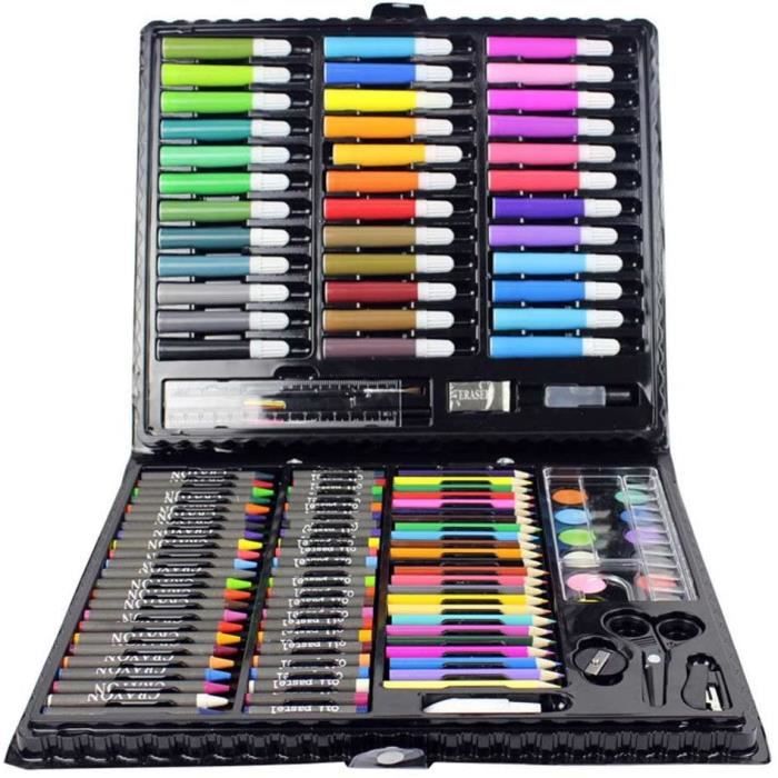 KIT DE DESSIN Kit de 150 outils de dessin avec boîte de peinture, pinceau, marqueur, aquarelle ...
