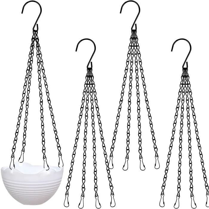 4 Pièces Chaîne De Panier Suspendu Métal Plante Cintre Jardin Pot ...