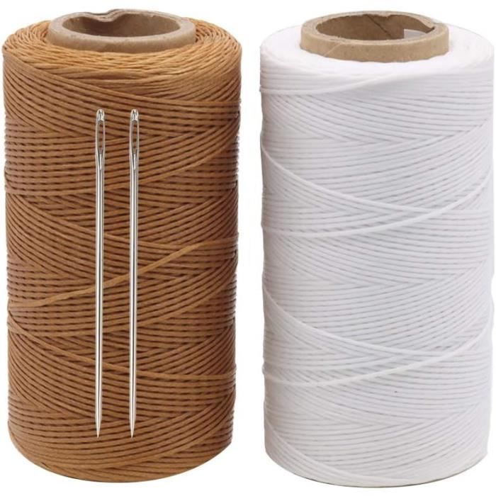 (Brown And White) - 260M X 2 Rolls Waxed Thread, 150D 1Mm Flat Sewing ...