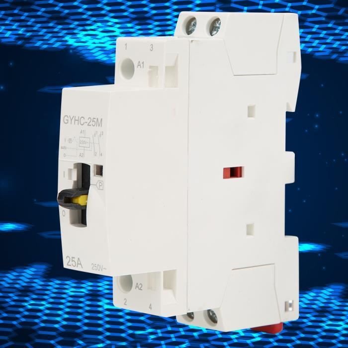 Mothinessto contacteur AC manuel Contacteur AC domestique sur rail DIN 2P 25A 220V 50Hz avec ...