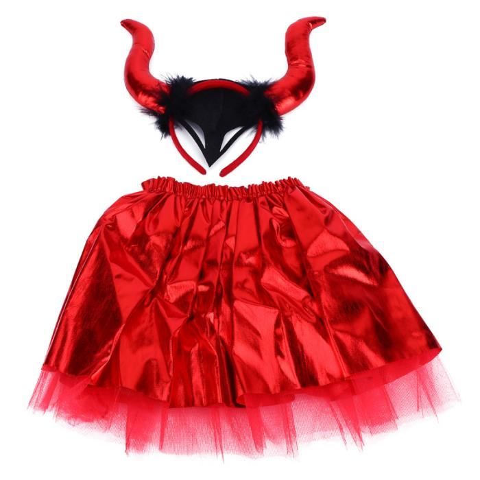 1 ensemble de robe de diable de corne de costume d'Halloween pour la ...