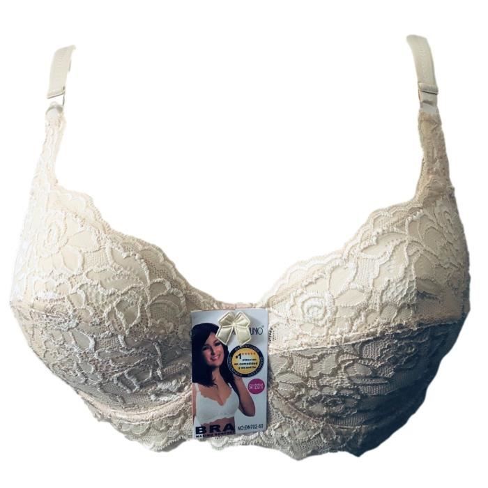 Soutien gorge 125D en dentelle beige à armatures lingerie femme grande taille Beige - Cdiscount ...