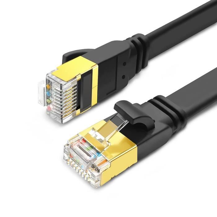 Câble Réseau Ethernet CAT8 - 2m - NIKOU - RJ45 - 2000MHz - 40Gbit/s ...