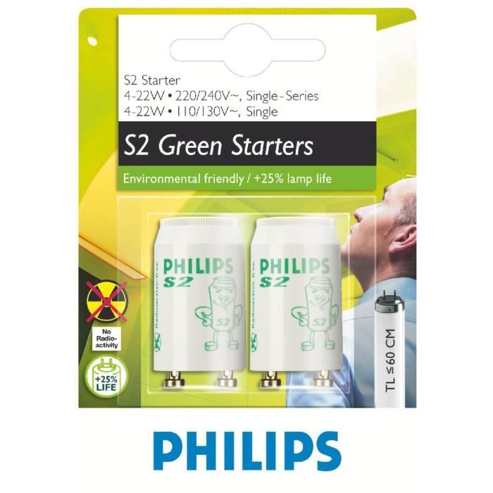 Starter électronic Philips Starter 4-22W 4 22W x2 - Cdiscount Jardin