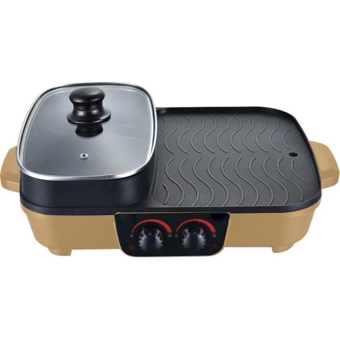 Pot de cuisson intérieur multifonction pour BBQ 1400W à double bouton ...
